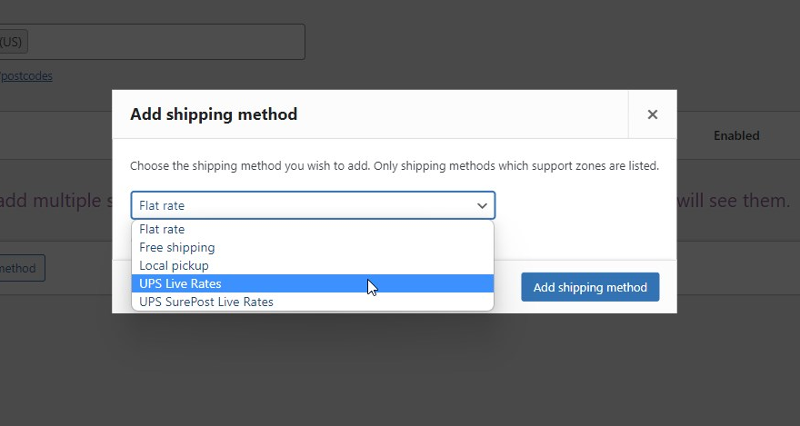 Multiple UPS Custom Origins for WooCommerce Shipping Zones