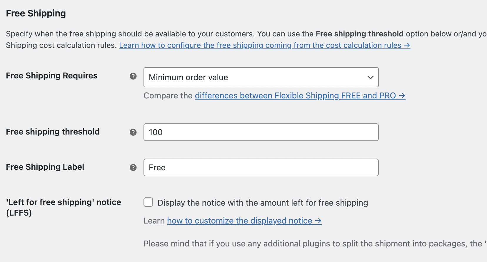 Hide flat rate when free shipping is available in WooCommerce