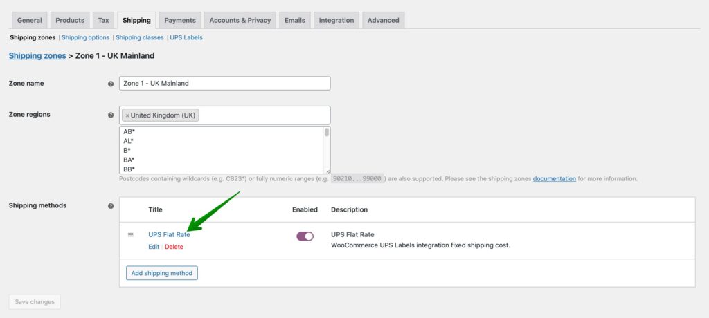 UPS Labels - Adding the UPS Flat Rate shipping method