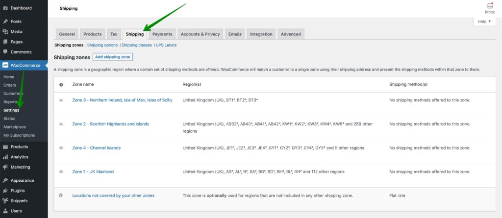 UPS Labels - Adding the UPS Flat Rate shipping method
