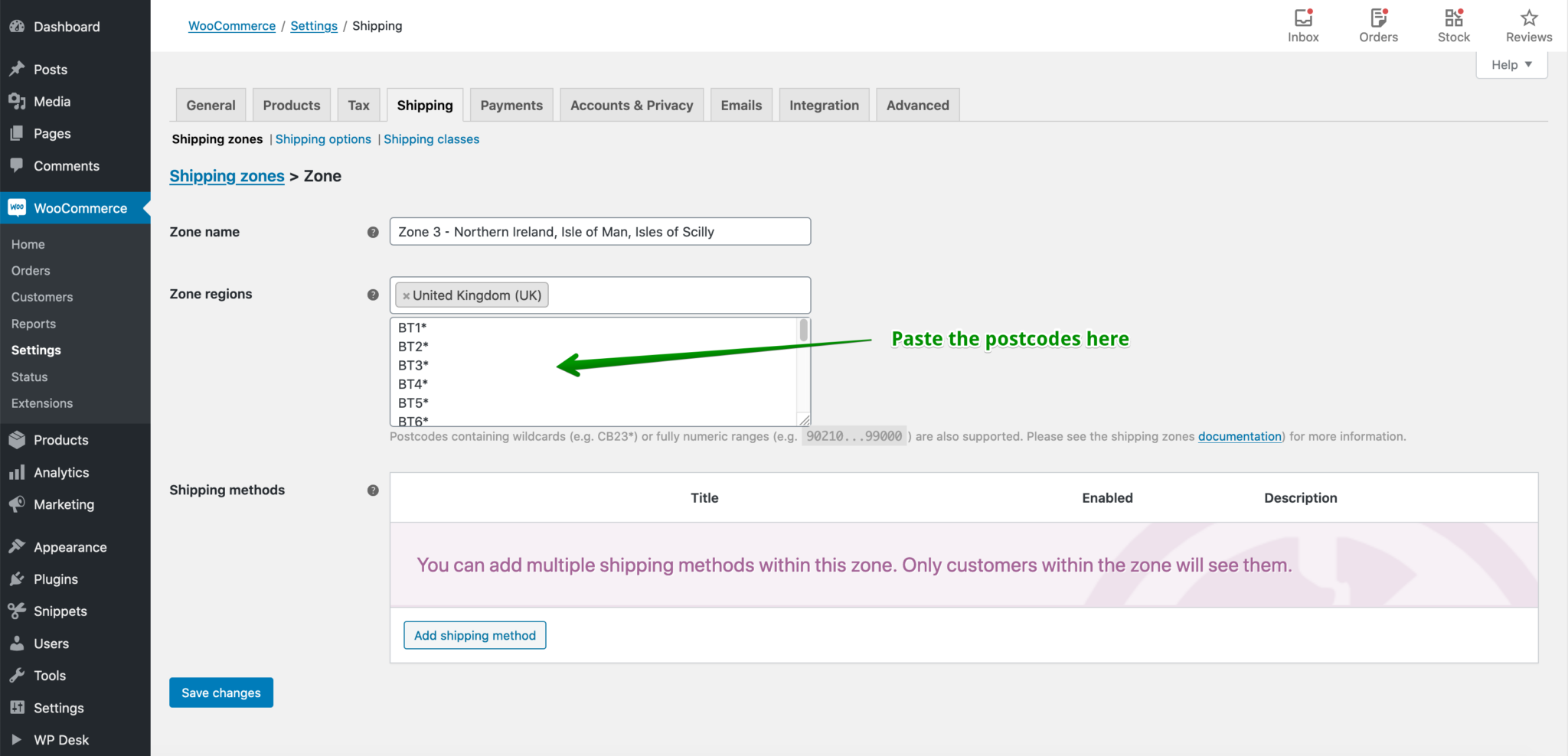 Woocommerce Shipping Based On Zip Codepostcodepostal Code