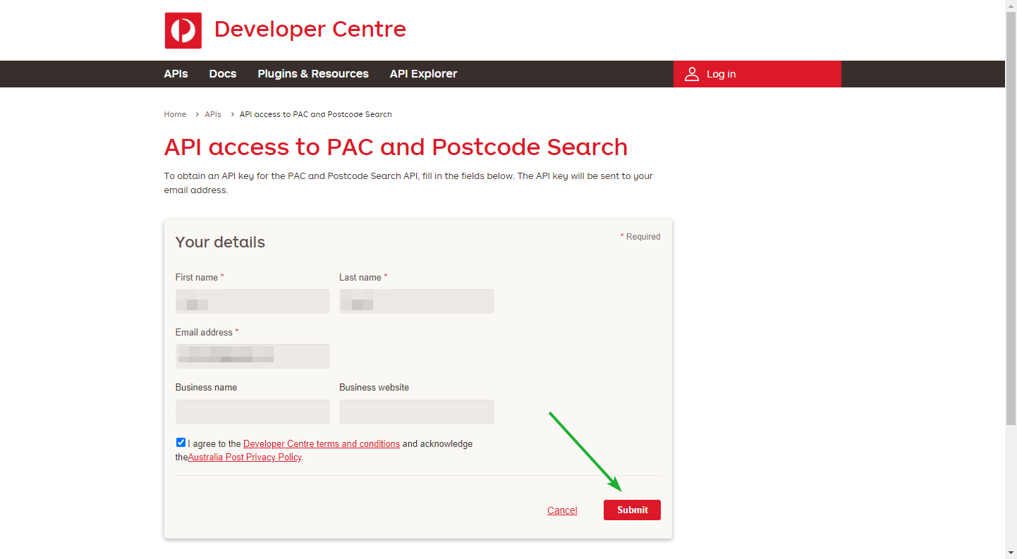 Australia Post - How to get the API access key?