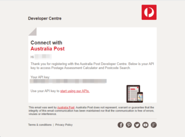 Australia Post - How to get the API access key?