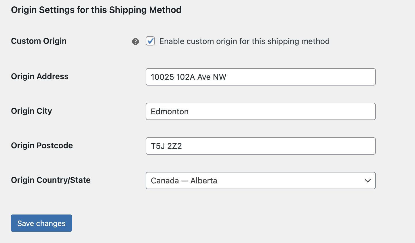 Canada Post - General Settings