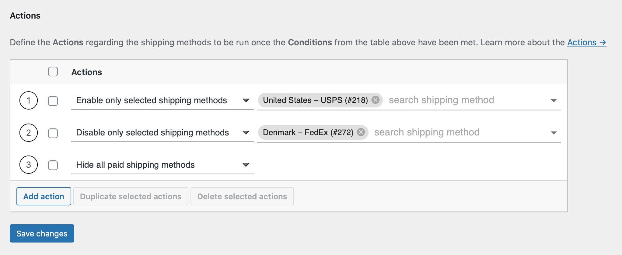 Conditional Shipping Methods - Configuration