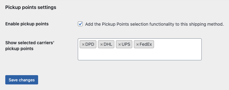 Pickup Points PRO - Adding the Pickup Points to the shipping method