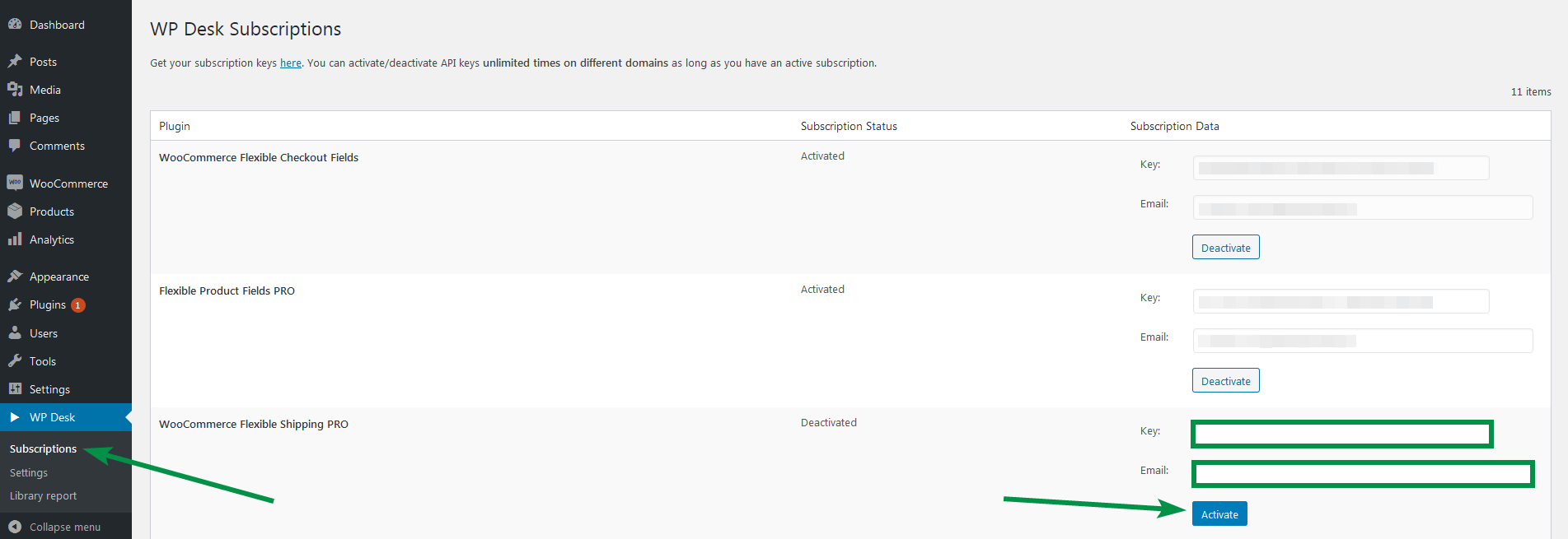 How To Activate The Octolize Plugins Subscription Api Key
