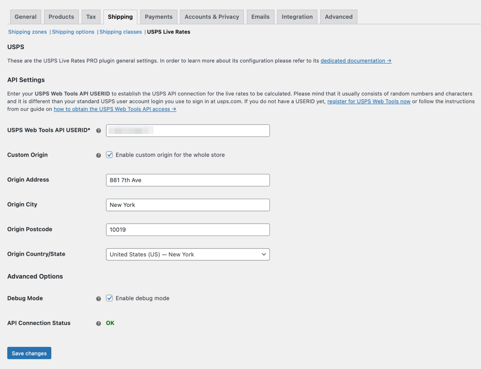 USPS - General Settings
