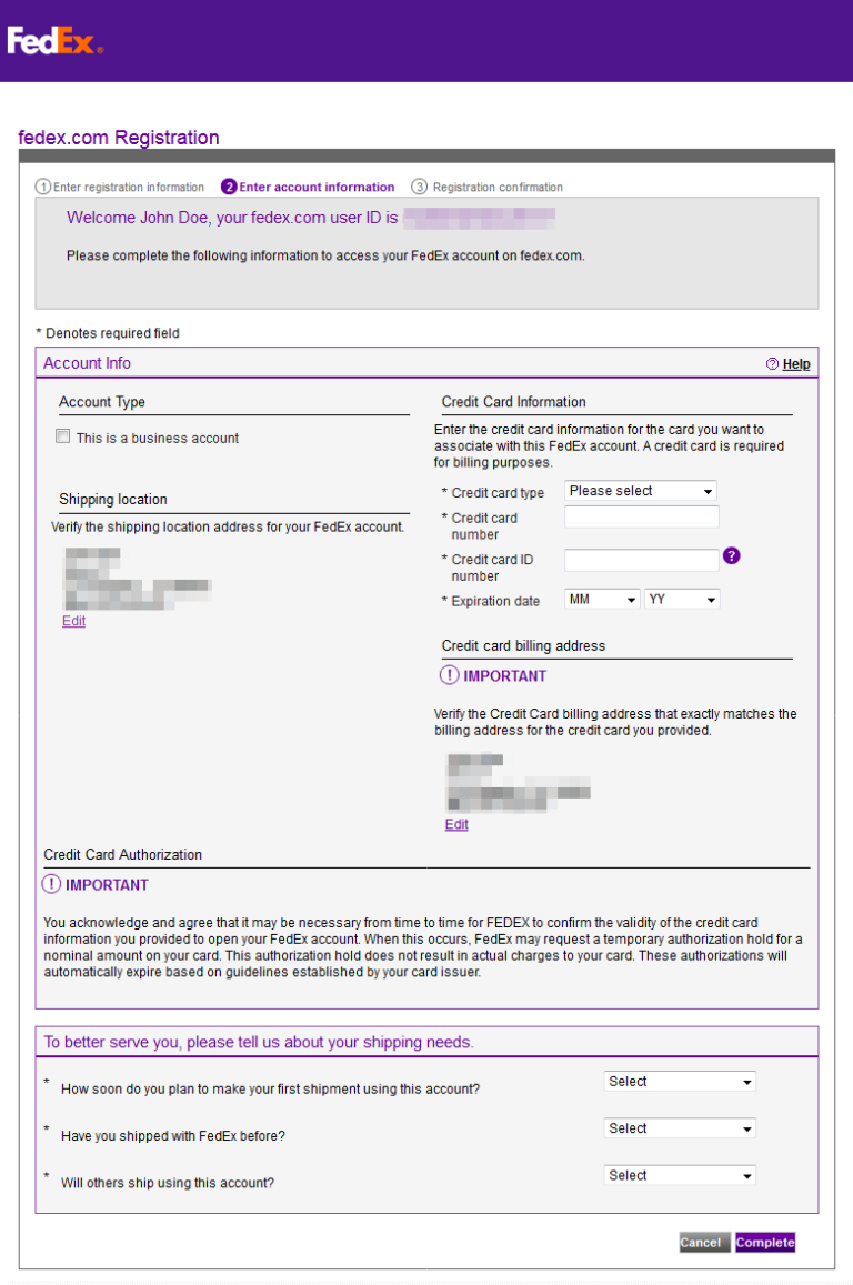 FedEx - How to create an account?